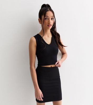 Girls Black Ribbed Vest | New Look