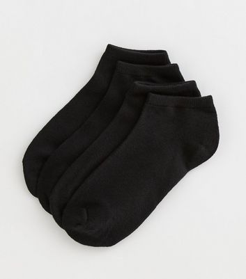 4 Pack of Black Trainer Socks | New Look