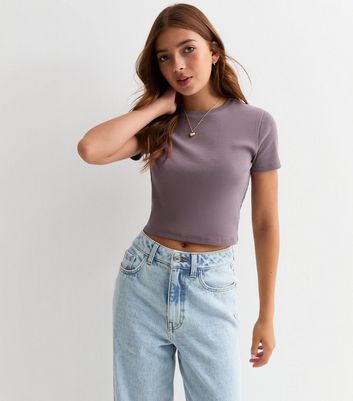 Girls Purple Ribbed T-Shirt | New Look