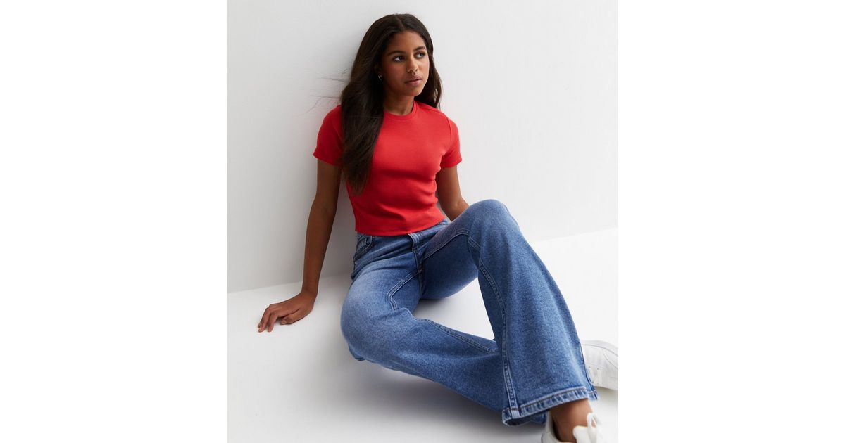 Girls Red Ribbed T-Shirt | New Look