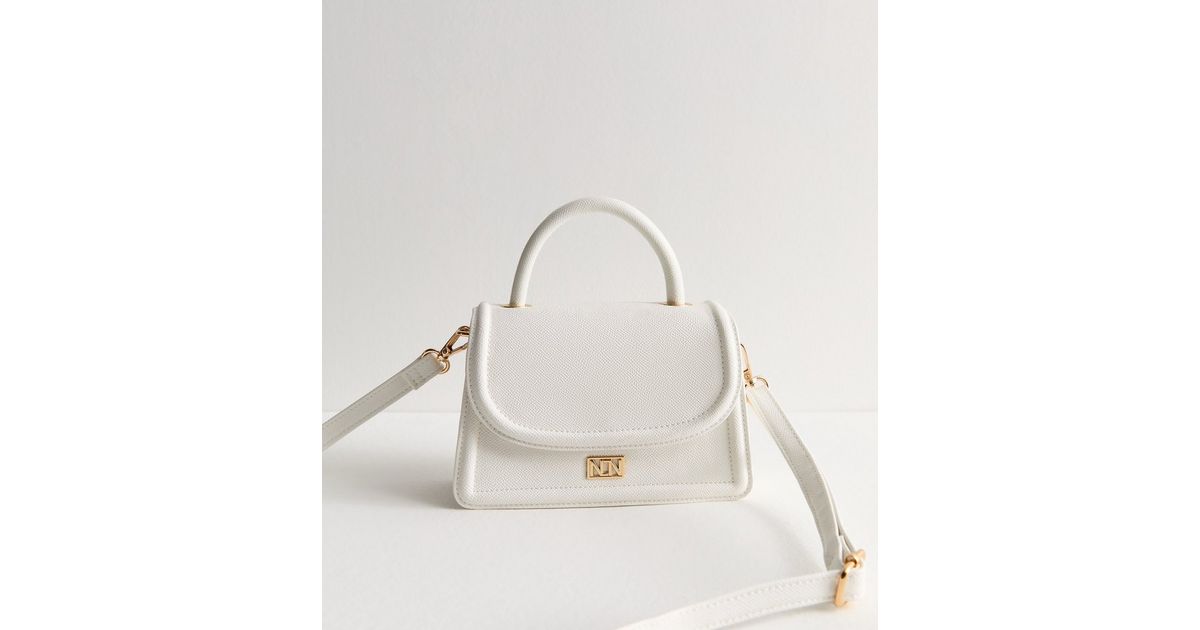 White Mini Top Handle Bag | New Look