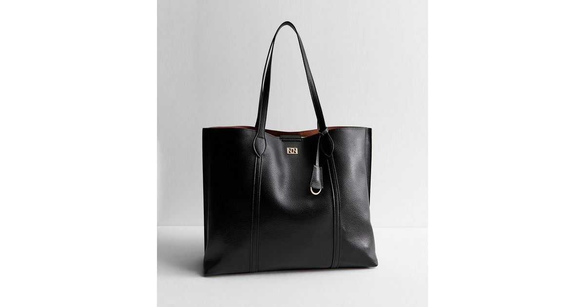 Black Leather-Look Tote Bag | New Look