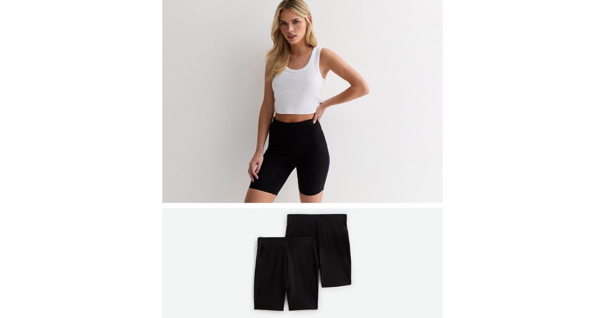 Petite 2 Pack Black Cycling Shorts | New Look