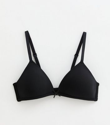 Girls Black Non Wired Triangle Bra | New Look