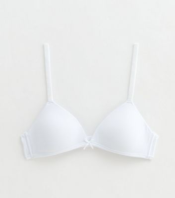 Girls White Non Wired Triangle Bra | New Look