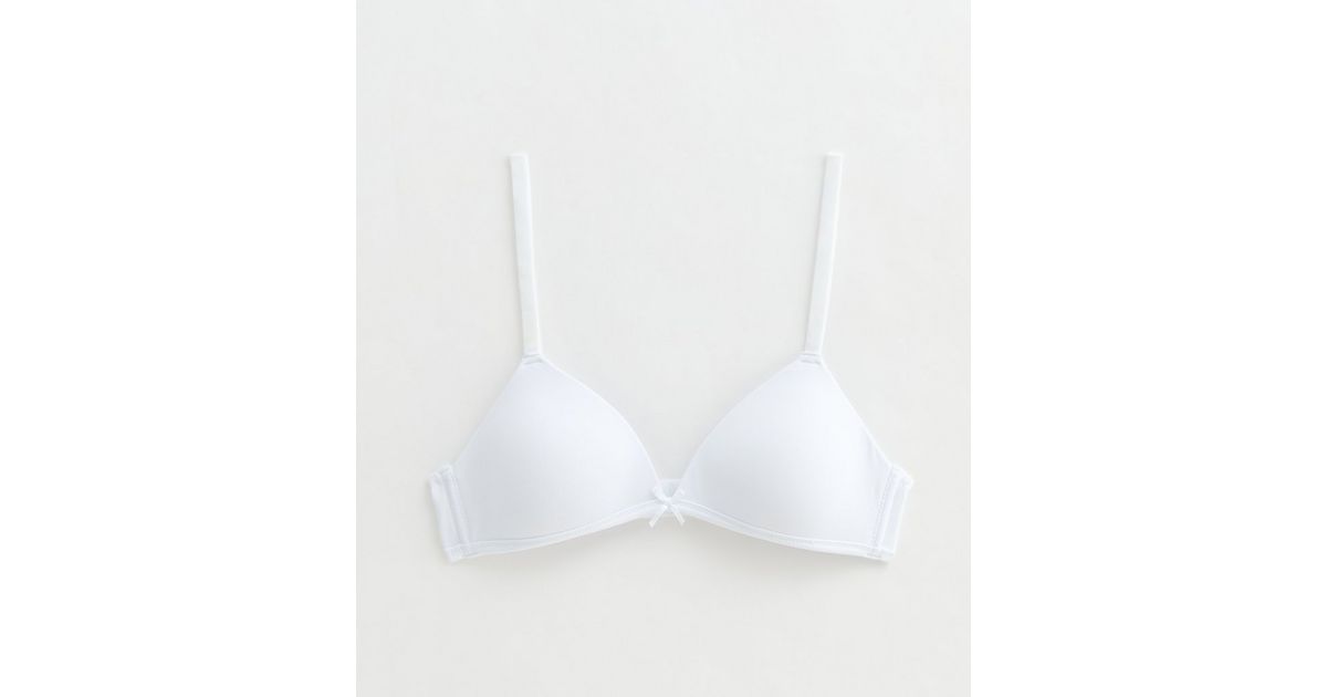 Girls White Non Wired Triangle Bra | New Look