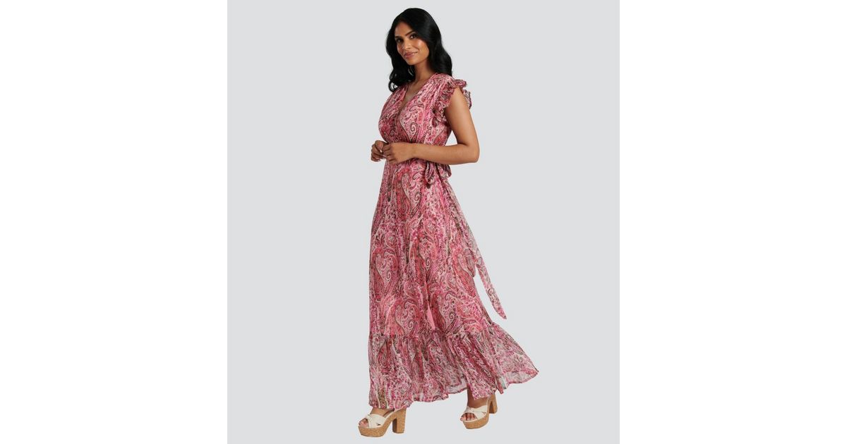 South Beach Pink Paisley Print Maxi Dress | New Look