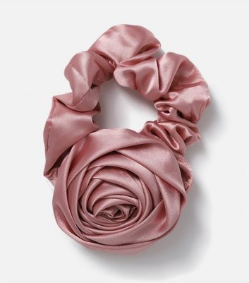Muse Pink Rose Hair Scrunchie | New Look