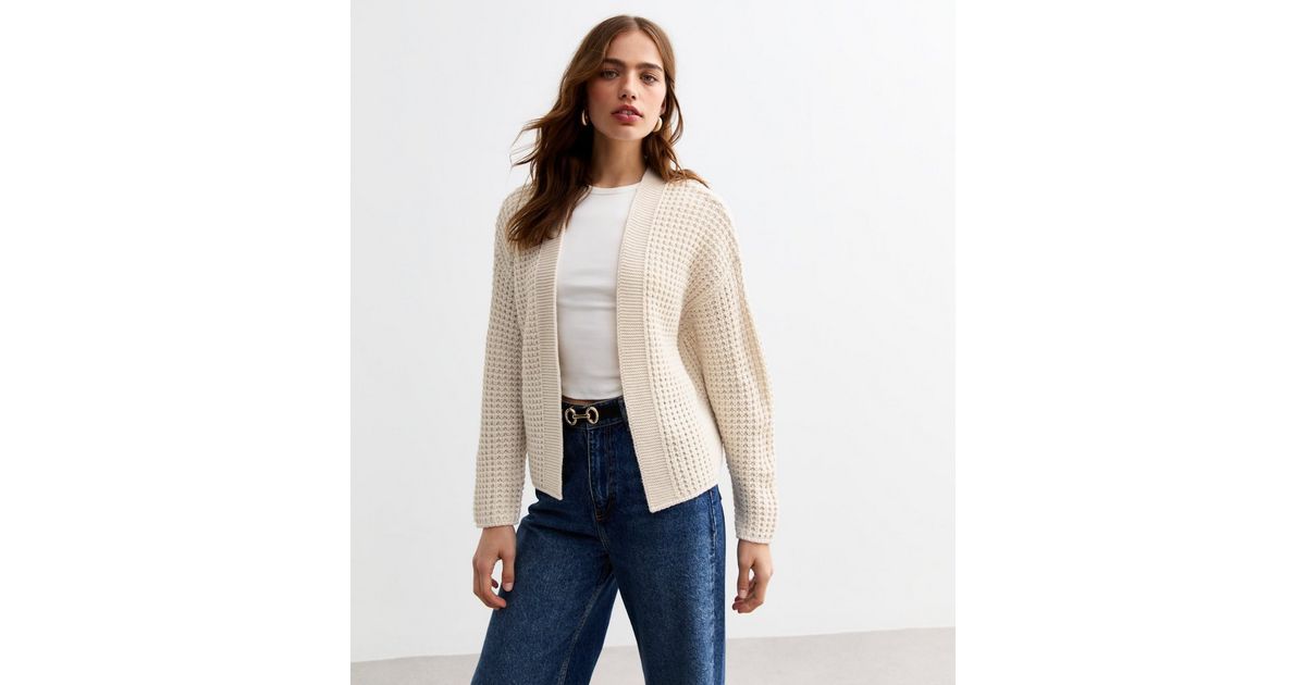 Off White Chunky Knit Open Front Cardigan | New Look