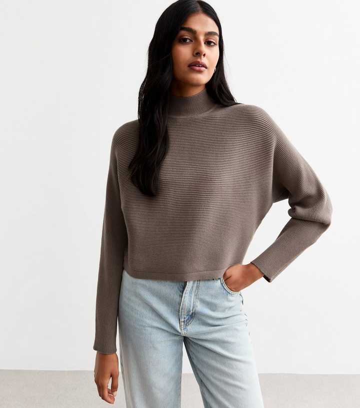 Mink Rib Knit Crop Jumper | New Look