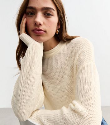 Cream Textured Knit Jumper | New Look