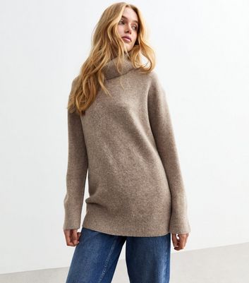 Mink Longline Roll Neck Jumper | New Look