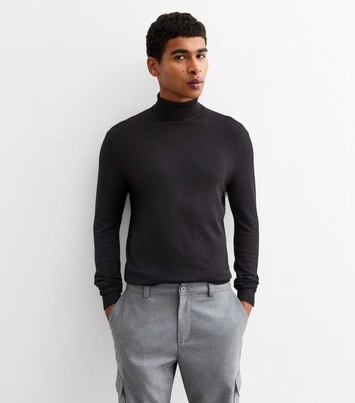 Black Slim Roll Neck Jumper | New Look