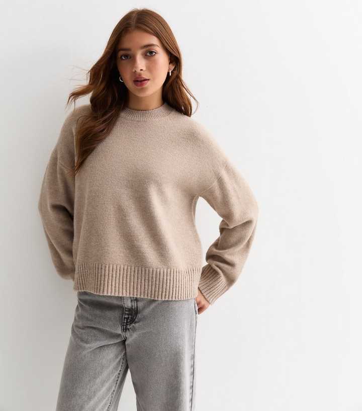 Girls Light Brown Crew Neck Jumper | New Look