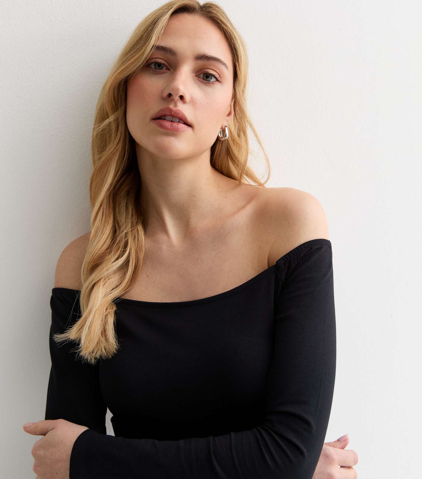 Black Bardot Long Sleeve Bodysuit New Look