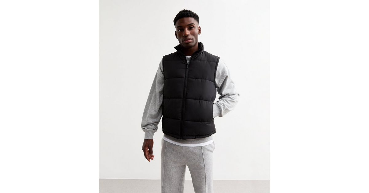 Black Regular Padded Puffer Gilet | New Look
