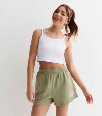 Girls Khaki Bondi Beach Logo Jogger Shorts | New Look