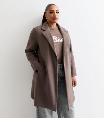 Curves Mink Unlined Tailored Coat | New Look