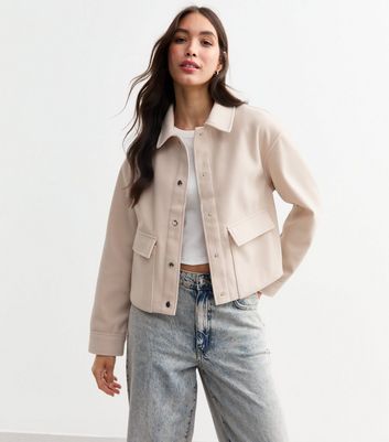 Stone Cropped Shacket | New Look