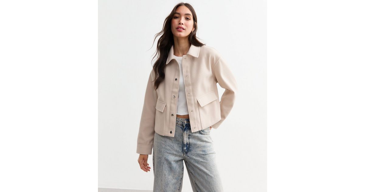 Stone Cropped Shacket | New Look