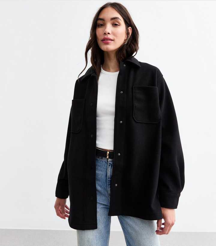 Black Long Shacket | New Look