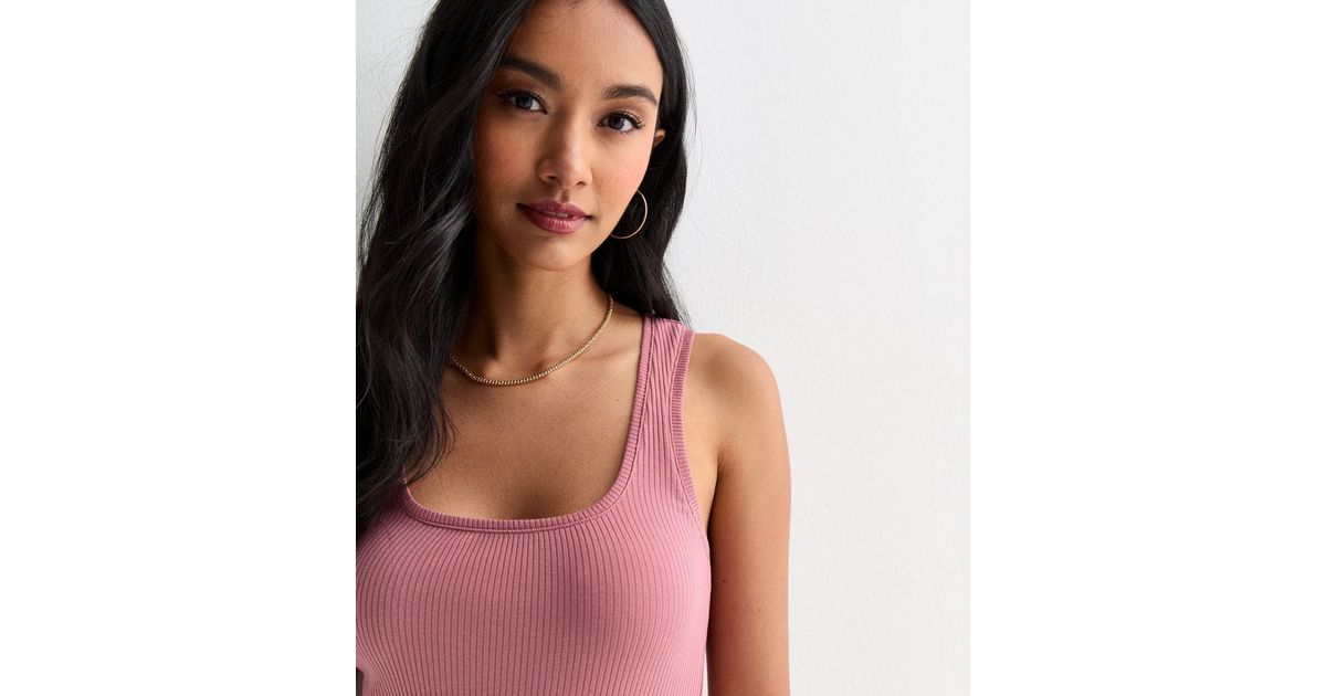 Pink Square Neck Vest | New Look