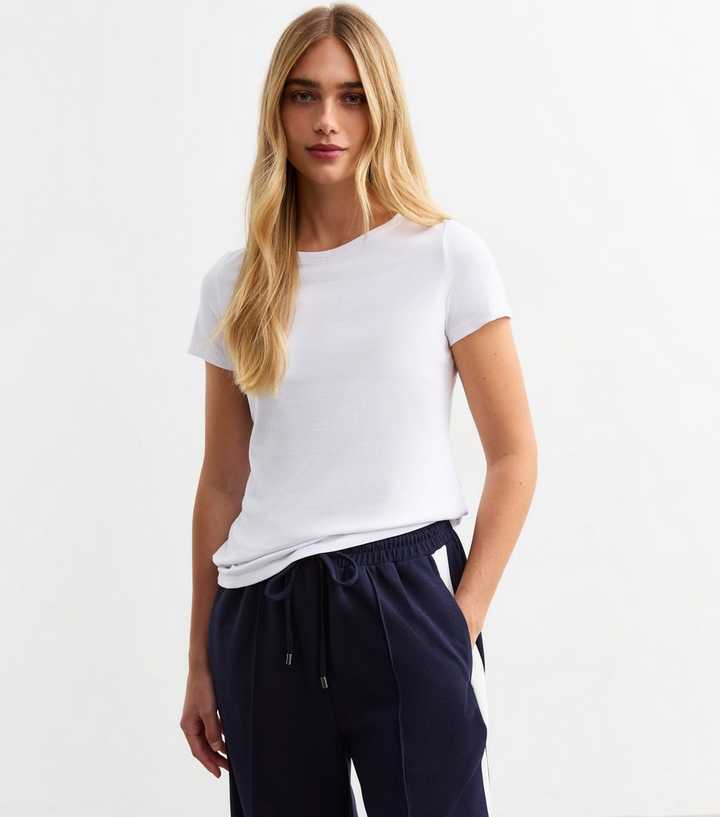 White Crew Neck Slim Fit T-Shirt | New Look