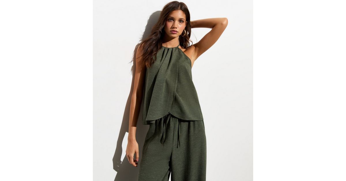 Khaki Wrap Front Cami | New Look
