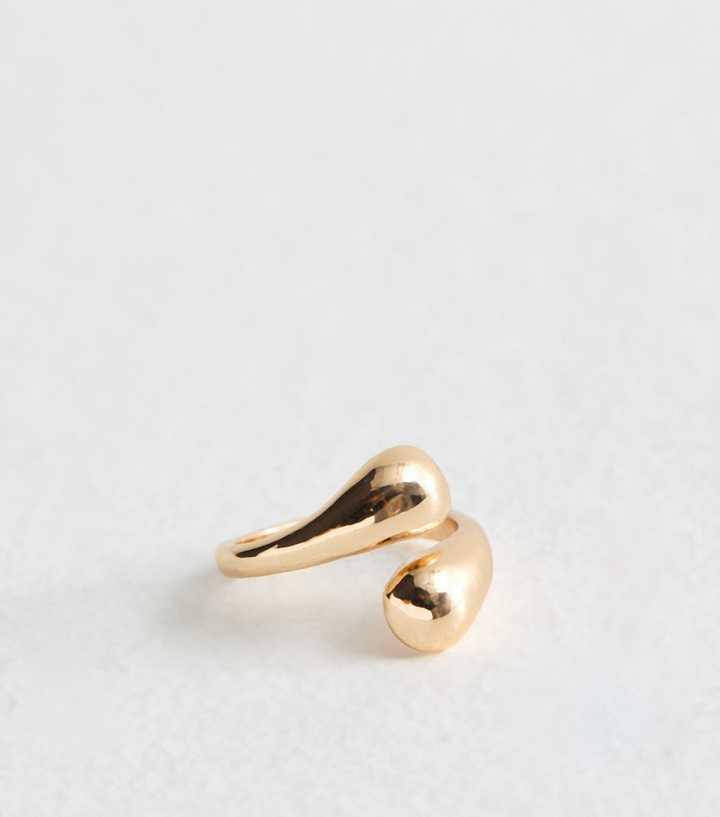 Gold Teardrop Wrap Ring | New Look