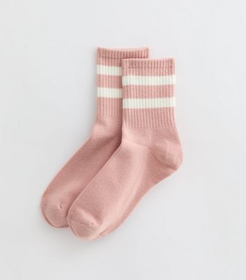 Pink Sports Stripe Socks | New Look