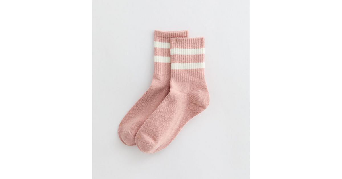 Pink Sports Stripe Socks | New Look
