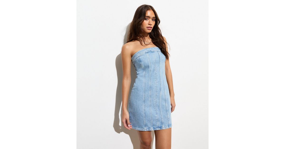 Blue Bandeau Mini Dress | New Look