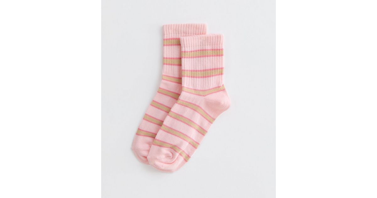 Pink Stripe Tube Socks | New Look