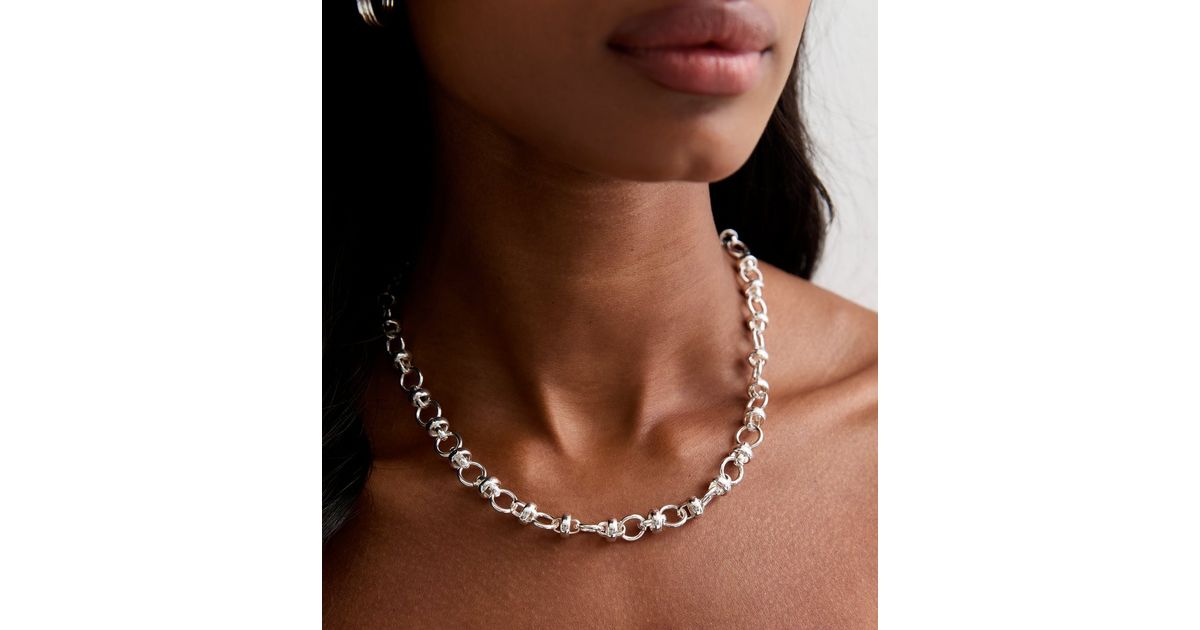 Silver Circle Chain Link Necklace | New Look