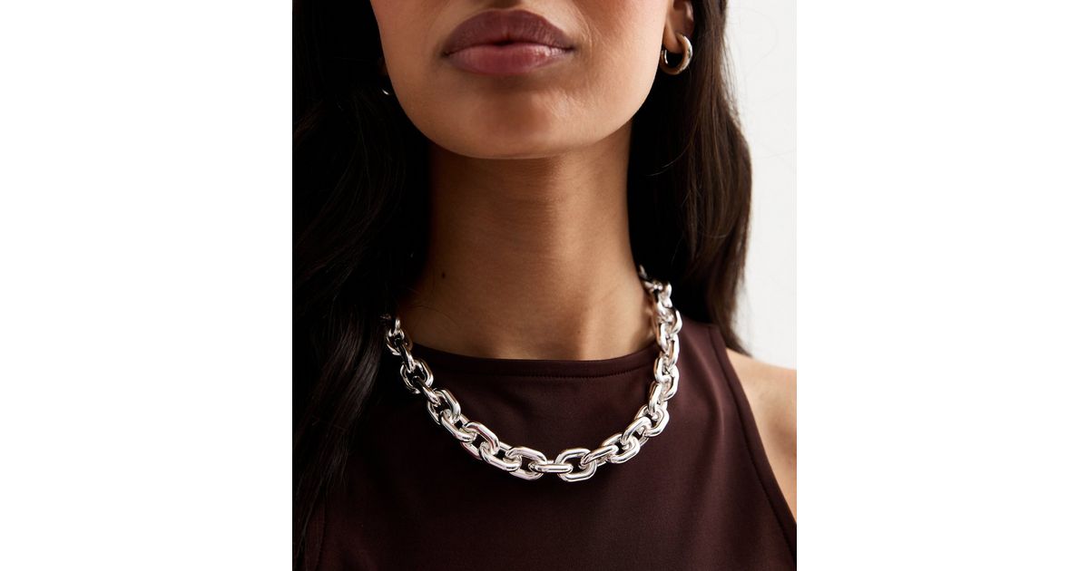 Silver Tone Chunky Link Chain Necklace | New Look