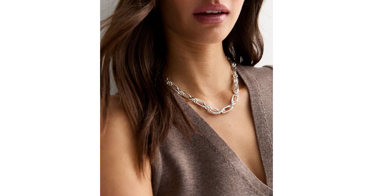 Silver Double Link Chain Necklace | New Look
