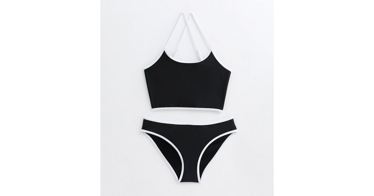 Girls Black Tank Top Bikini Set | New Look