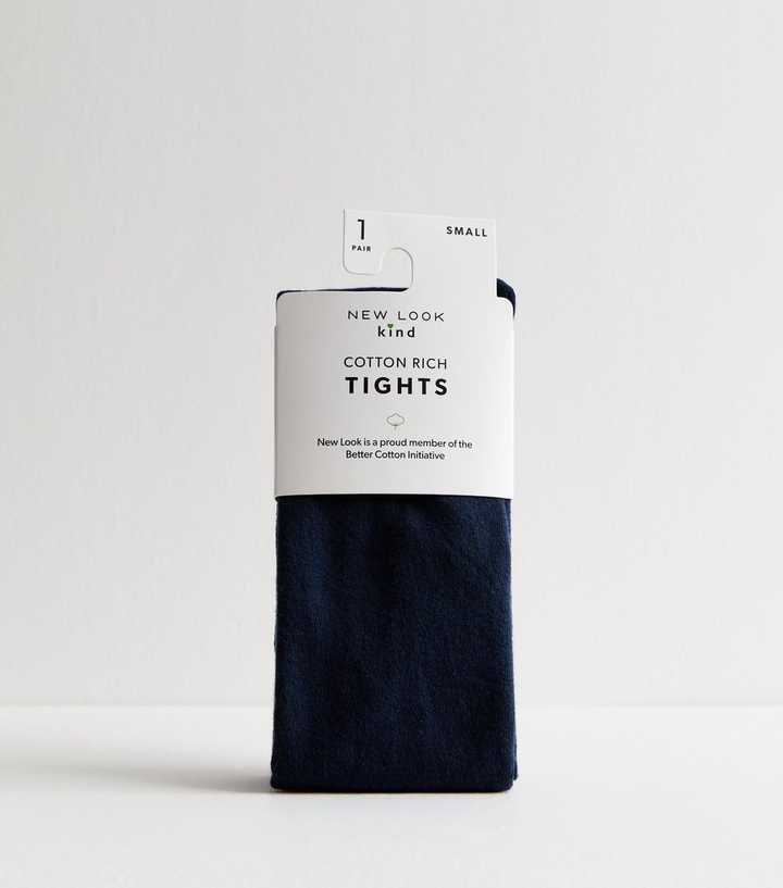 Navy Cotton Rich Tights | New Look