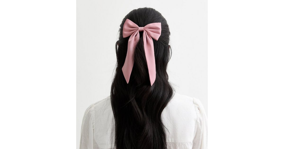 Pink Satin Bow Hair Slide | New Look
