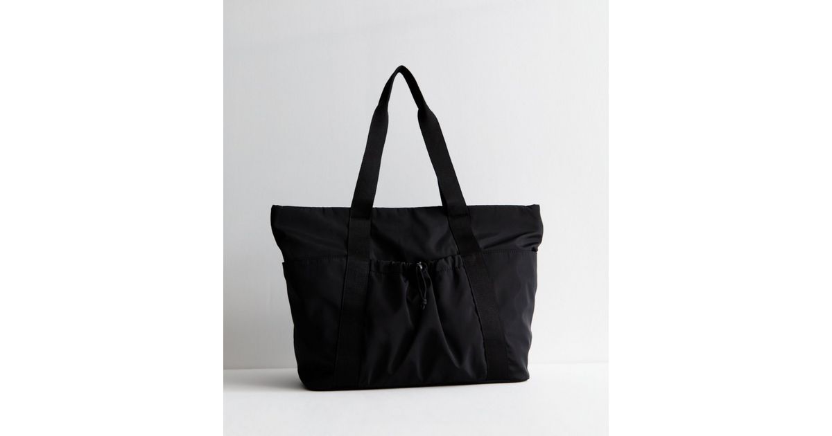 Black Zip Top Tote Bag | New Look