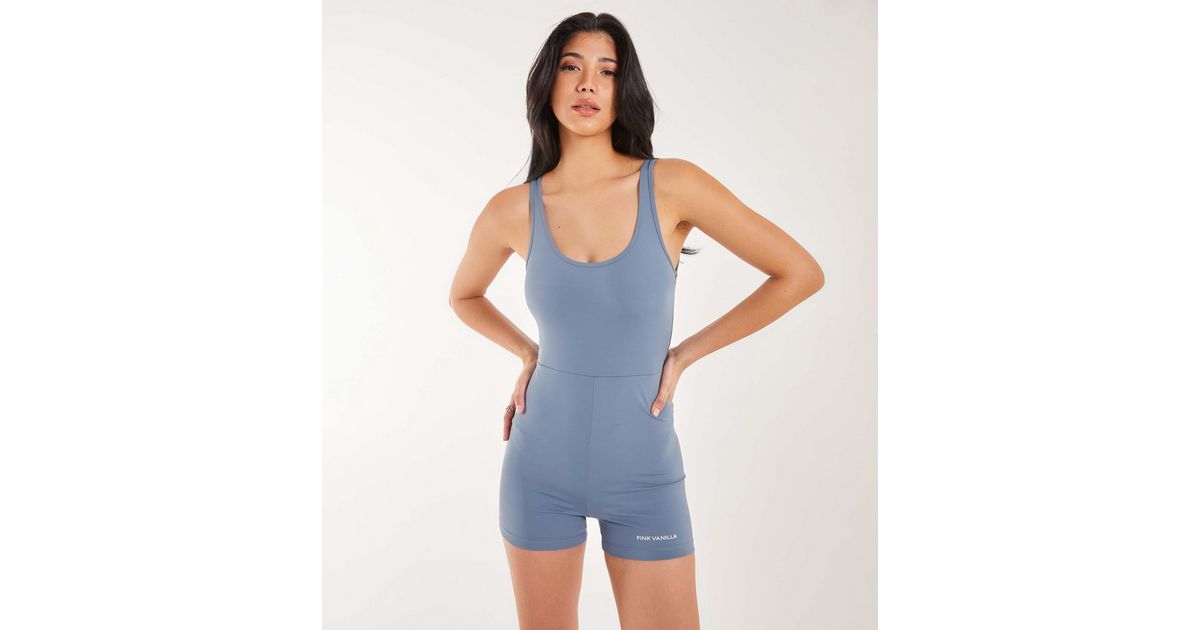 Pink Vanilla Blue Cross Back Unitard | New Look