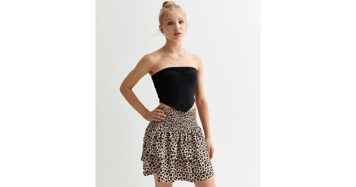 Girls Black Hanky Hem Bandeau Cropped Top | New Look
