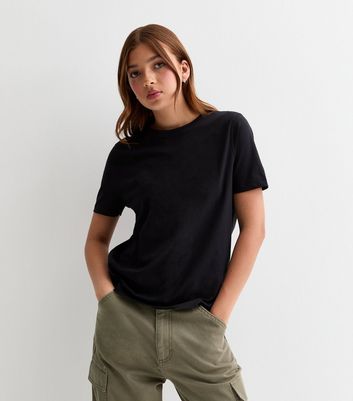 Girls Black Cotton T-Shirt | New Look