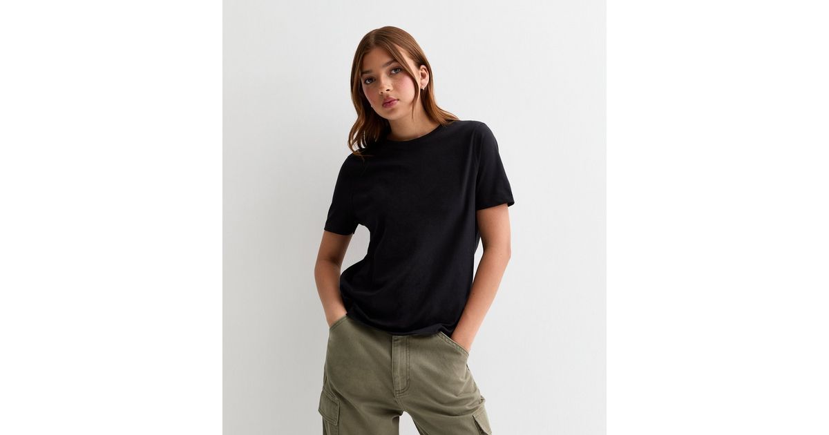 Girls Black Cotton T-Shirt | New Look
