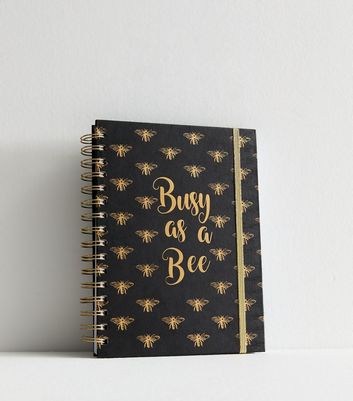 Black Busy As A Bee Notebook | New Look