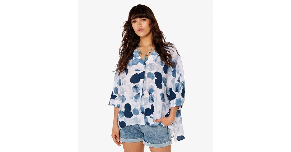 Apricot Blue Abstract Print 3/4 Sleeve Top | New Look