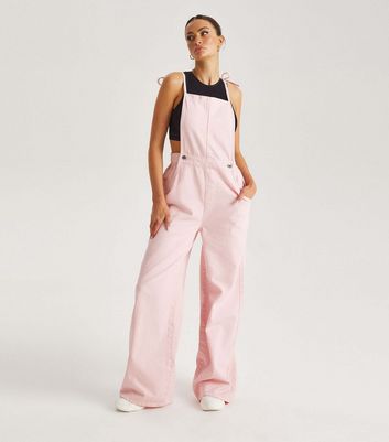 Urban Bliss Pink Wide Leg Dungarees | New Look