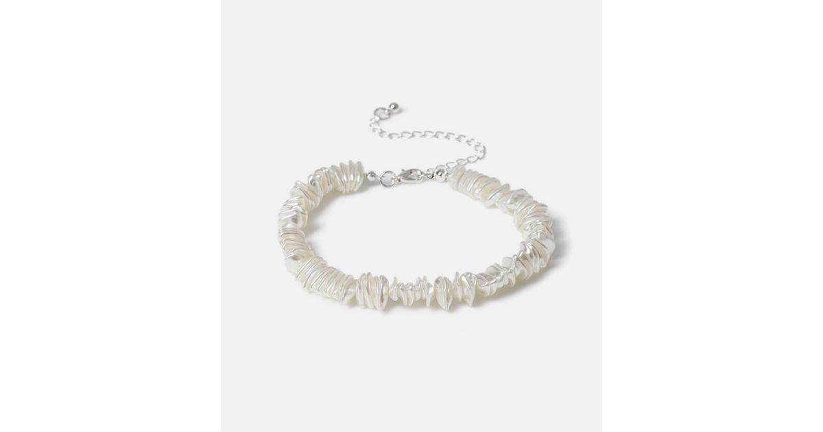 Freedom White Shell Chipping Anklet | New Look