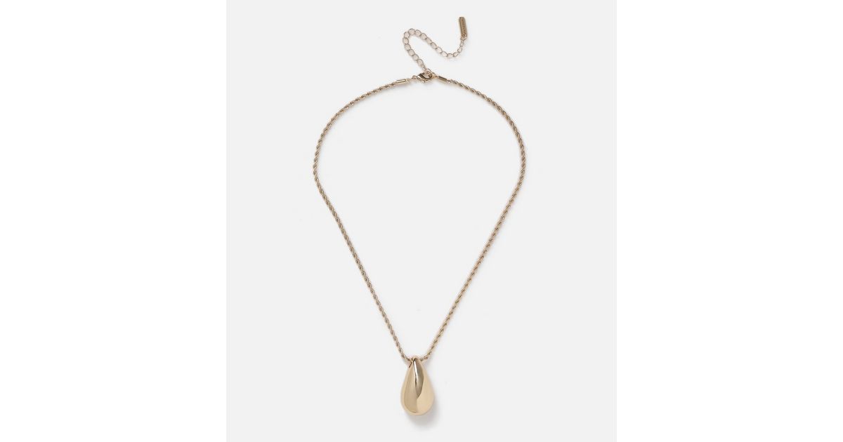 Freedom Gold Teardrop Pendant Necklace | New Look