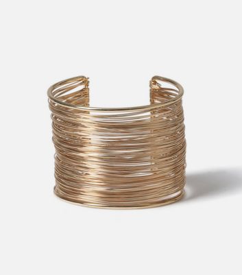 Freedom Gold Wire Cuff Bracelet | New Look